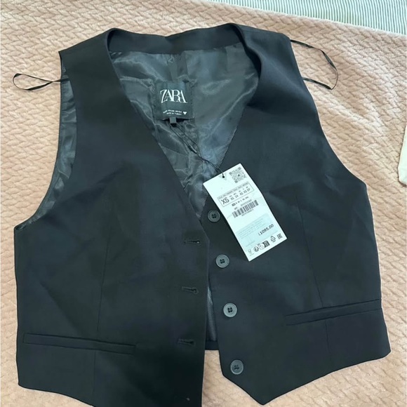 Zara | Other | Zara Charcoal Buttoned Vest | Poshmark